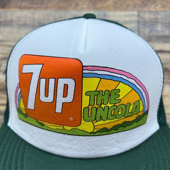 Unbranded | Accessories | Vintage 7up Mens Trucker Hat Green Snapback ...